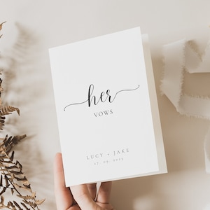 Printable Wedding Vow Book Template Modern Wedding Keepsake Editable ...