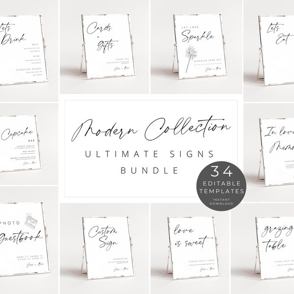 Wedding Sign Bundle - Etsy