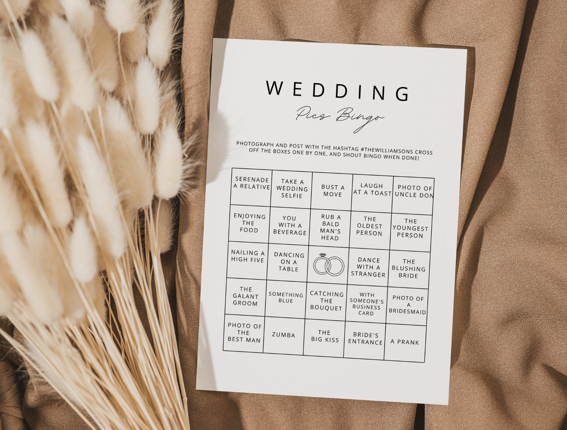 Wedding Games for Reception Wedding Pics Bingo Wedding Reception Game ...