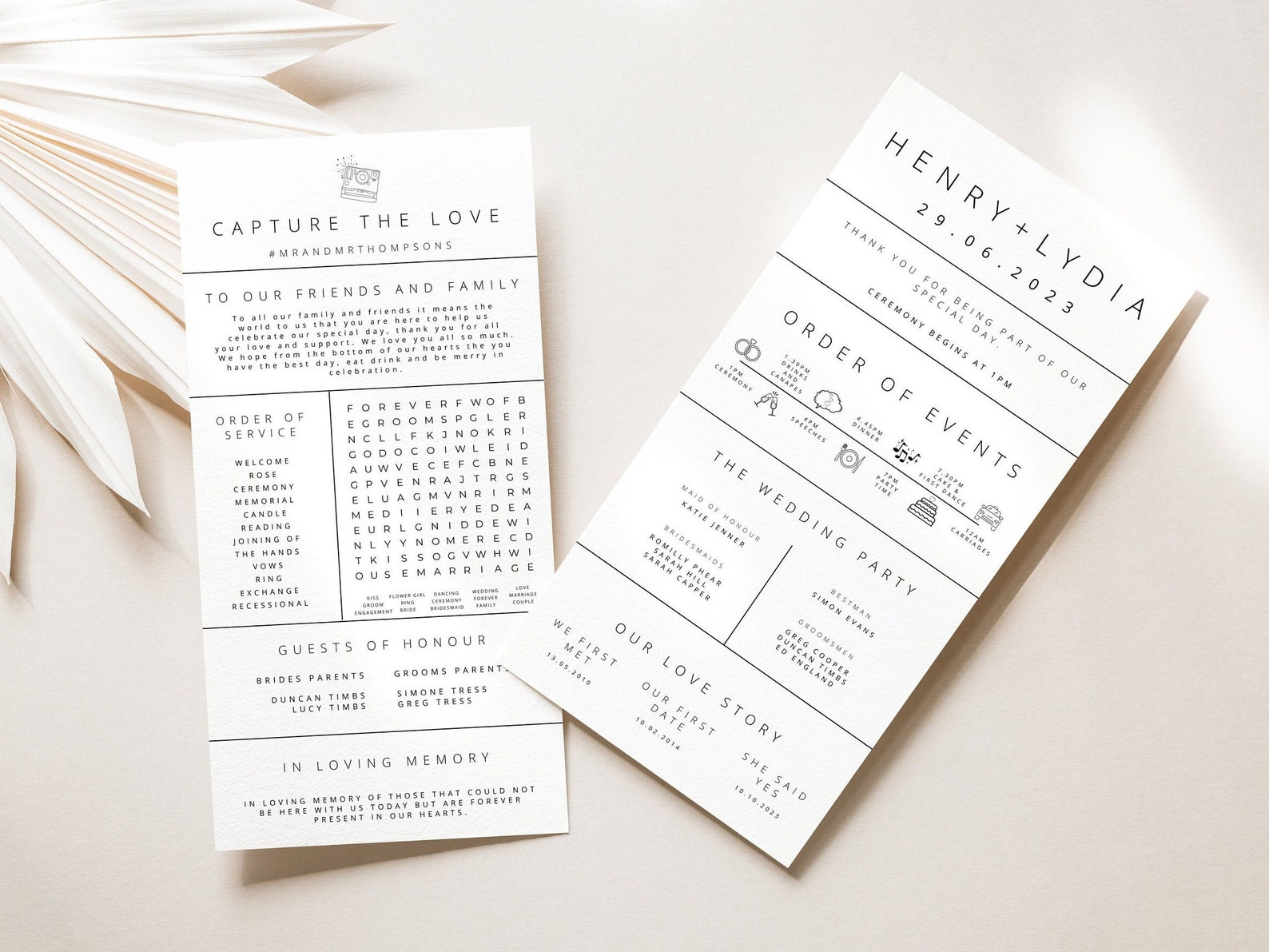 Minimalist Infographic Wedding Program Template Unique Wedding Program ...