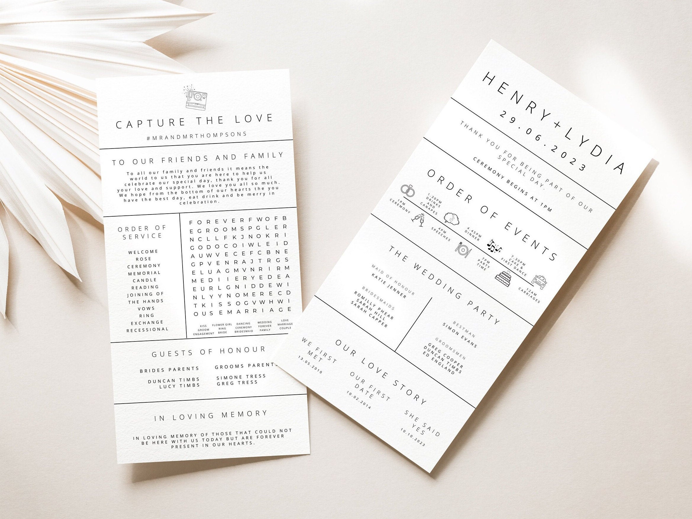 Minimalist Infographic Wedding Program Template Unique Wedding Program ...