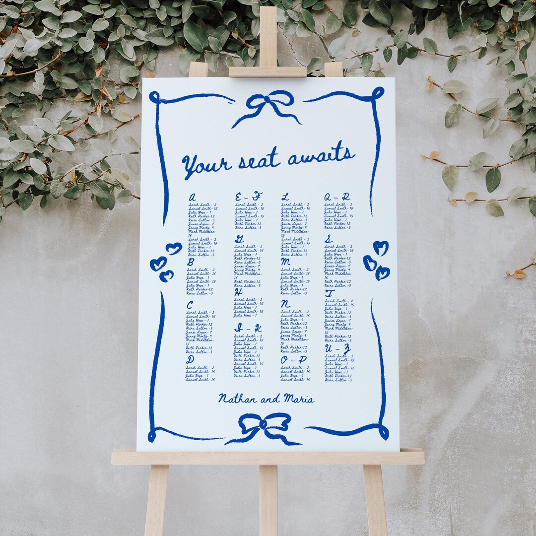Hand Drawn Seating Chart Template Whimsical Illustrated Table Plan With ...
