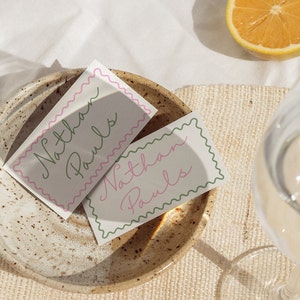 Curvy Place Cards Printable Wiggly Wedding Name Cards Wavy Name Place ...