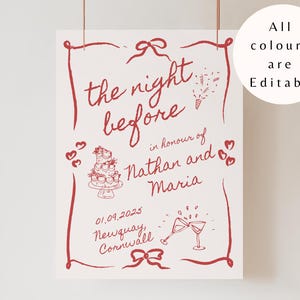 Rehearsal Dinner Welcome Sign Hand Drawn Rehearsal Dinner Welcome Sign ...