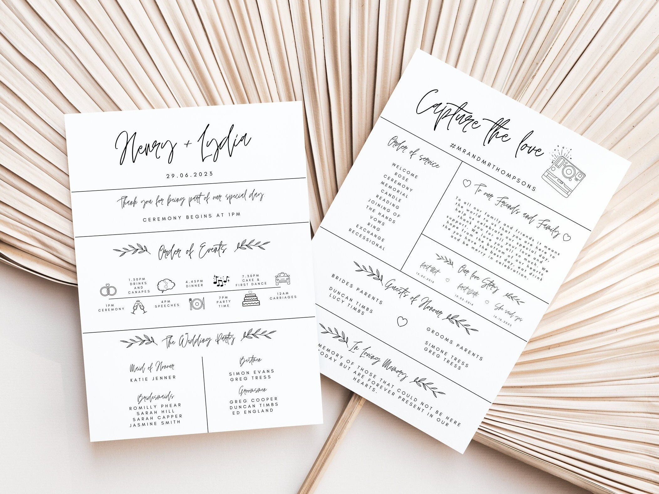 Infographic Wedding Program Etsy