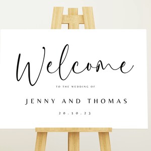 Minimalistic Wedding Welcome Sign Template Calligraphy Wedding Signage ...