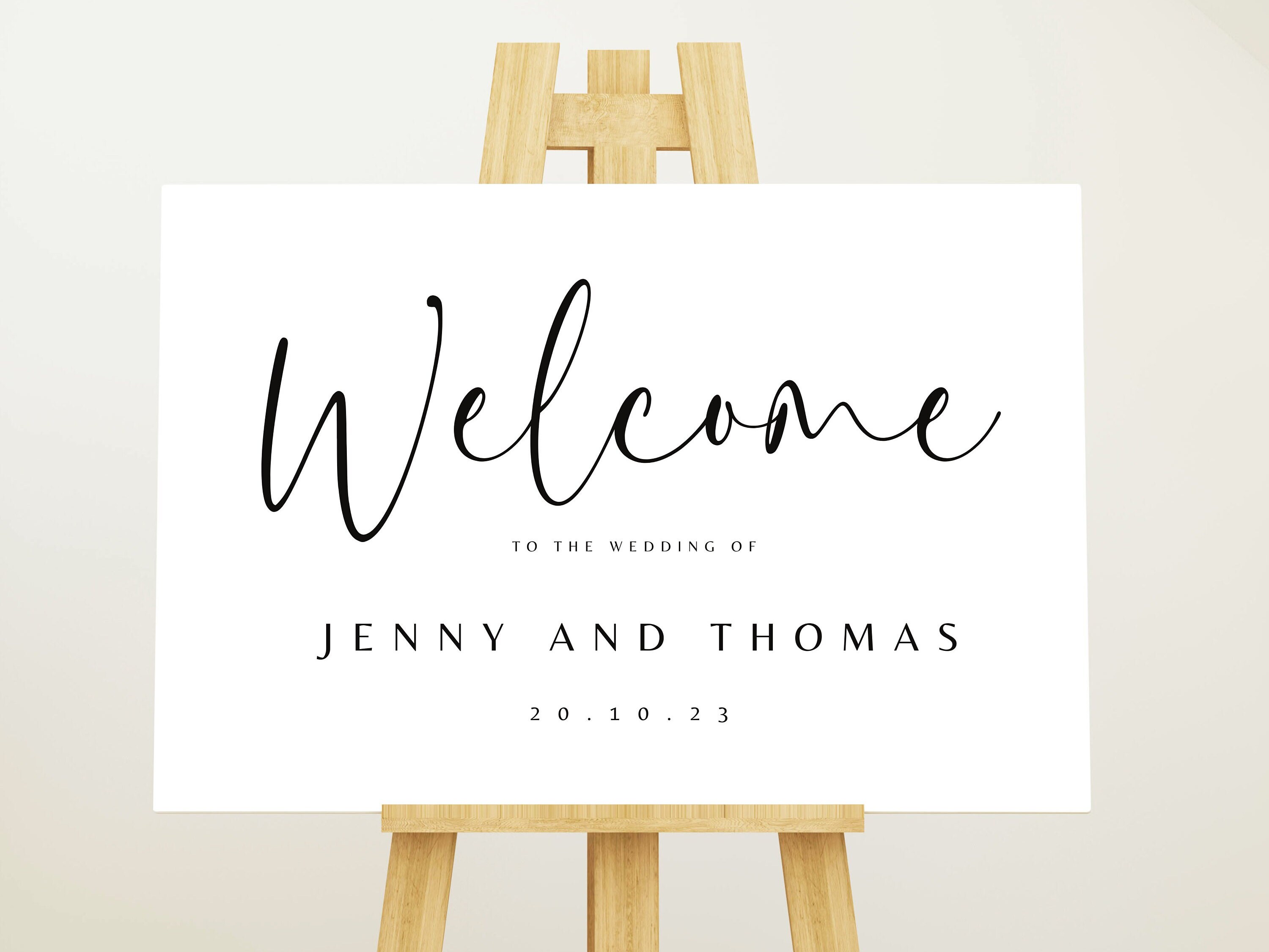 Minimalistic Wedding Welcome Sign Template Calligraphy Wedding - Etsy