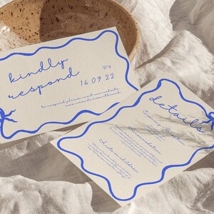 Wavy Wedding Invitation Template Whimsical Hand Drawn Invite Wavy ...