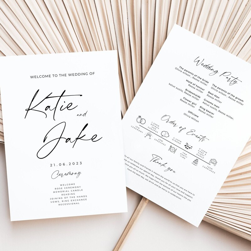 Fan Wedding Program - Etsy