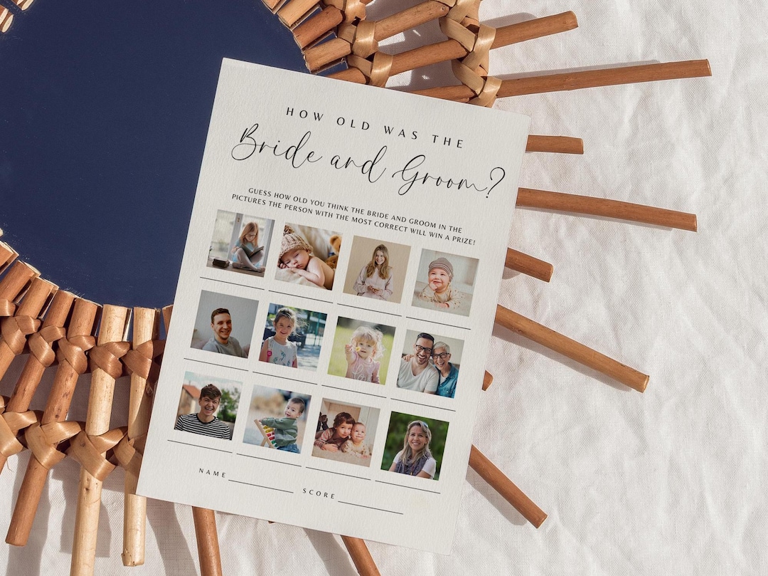 How Old Was the Bride and Groom Photo Game Couples Shower Photo ...