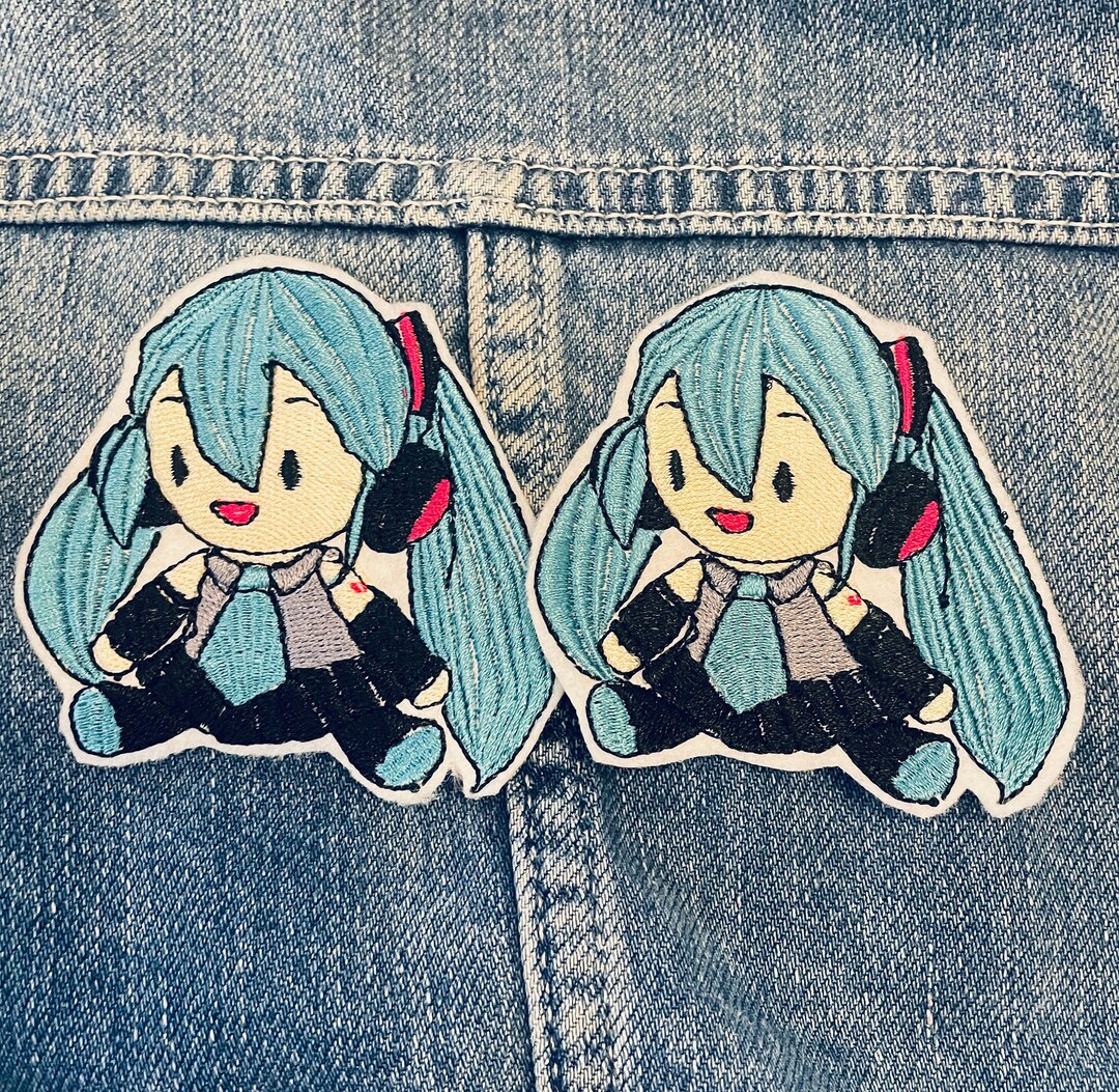Set of Two Miku Plushie Fuwafuwa Patches, Embroidered Patch, Kawaii ...
