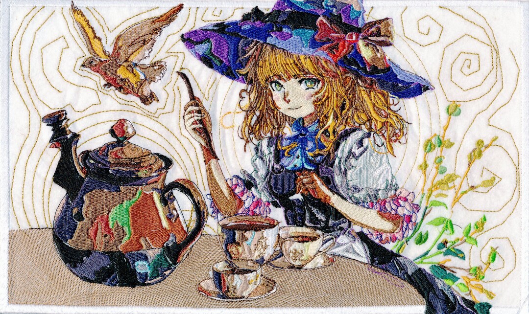 Marisa Kirisame Tea Party Touhou Embroidered Art - Etsy