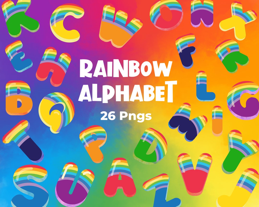 Rainbow Alphabet Clipart - Big Caps, Uppercase ABC Alphabet Clip Art ...