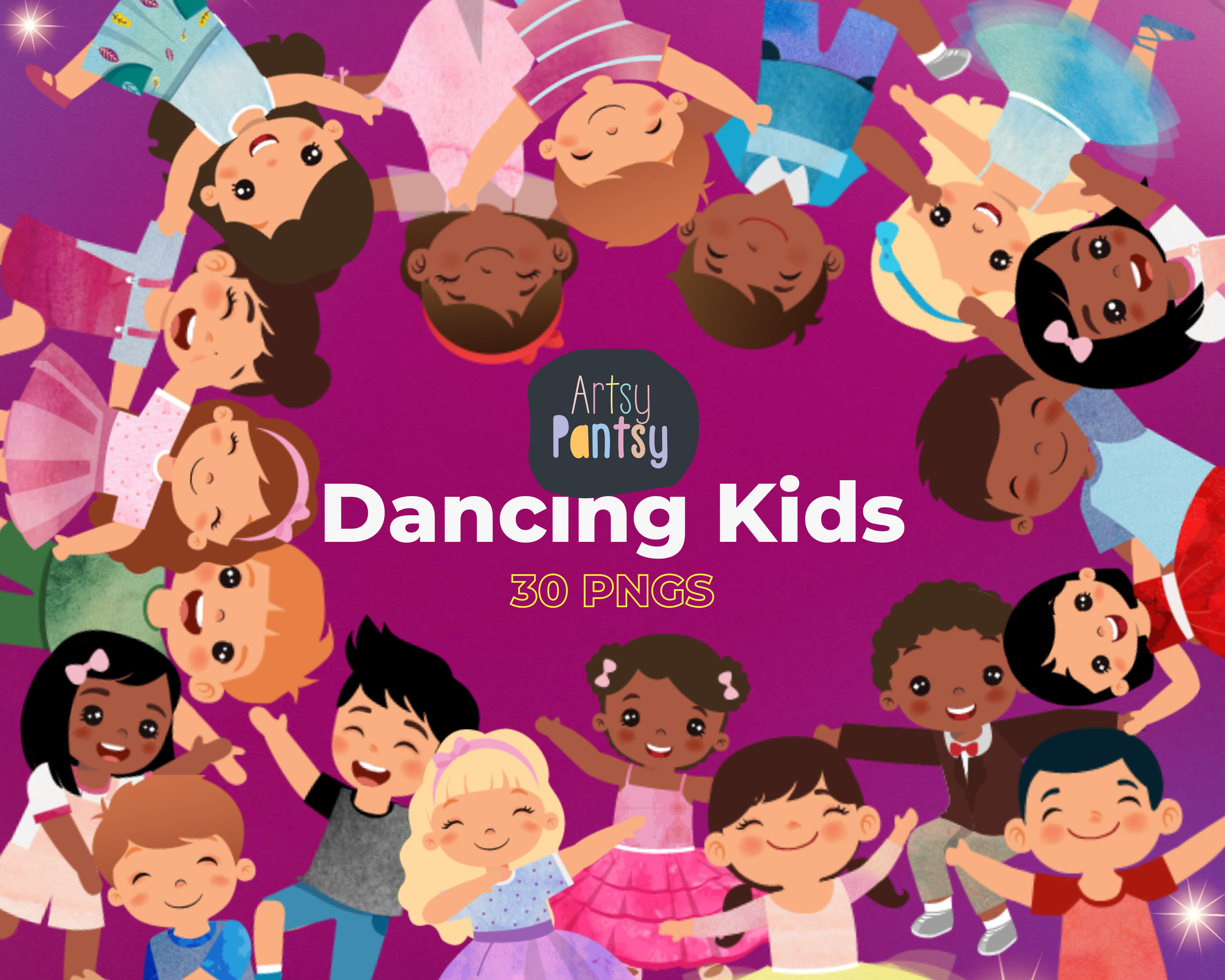 Kids Dancing Clipart, Watercolor, Children Clipart, Dancing Clip Art ...