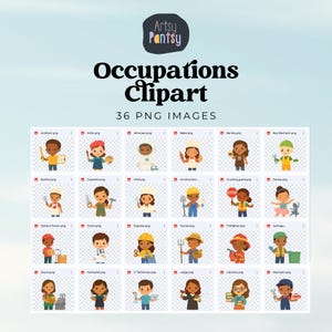 Occupations Cliparts, Kids Career Clipart, Digital PNG for Teachers ...