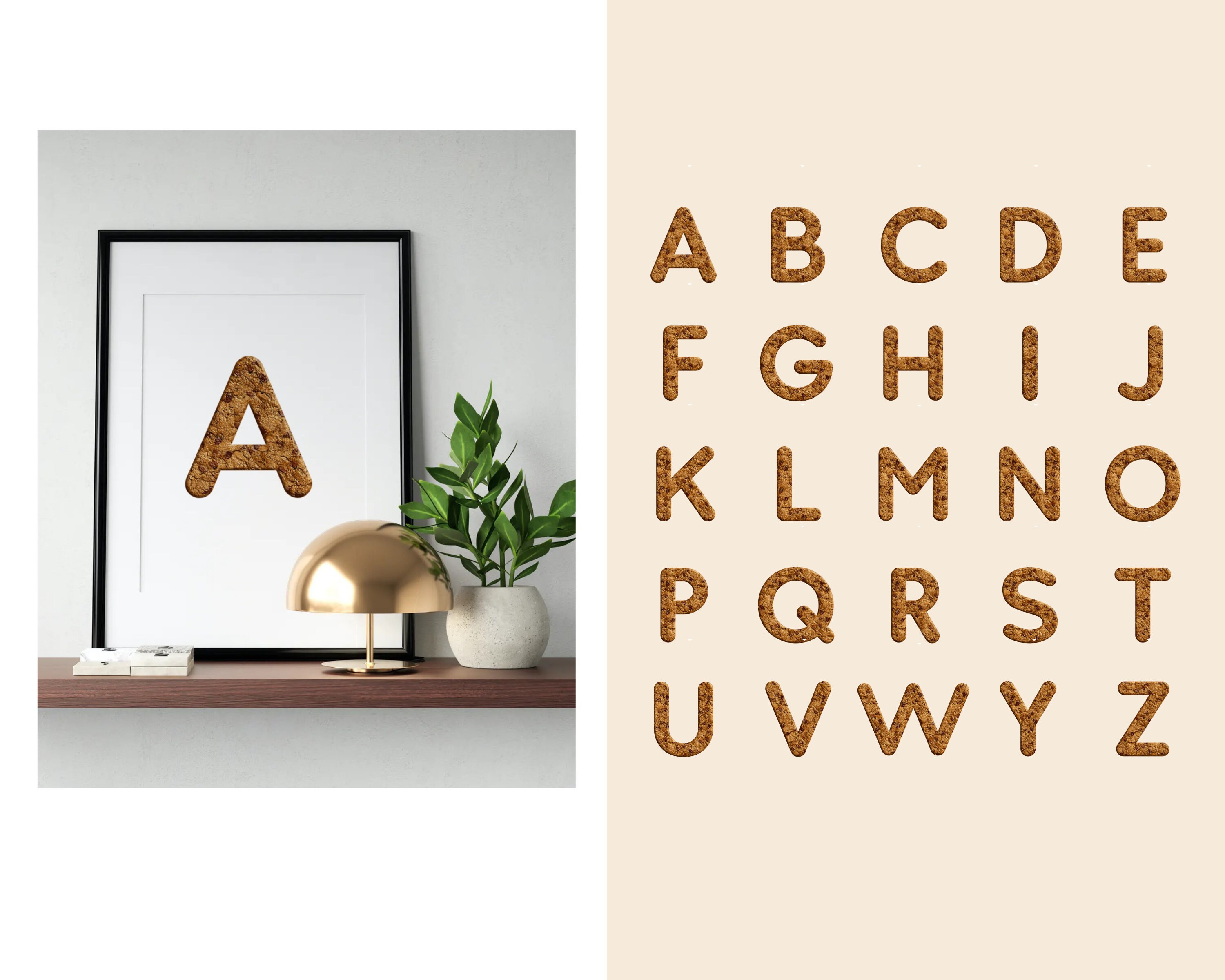 Cookie Alphabet Clipart 78 PNG Cookie Graphics Letters Name | Etsy