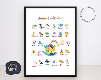 Noah's Ark Alphabet Downloadable Print. Kids Room Decor. Nursery Print ...