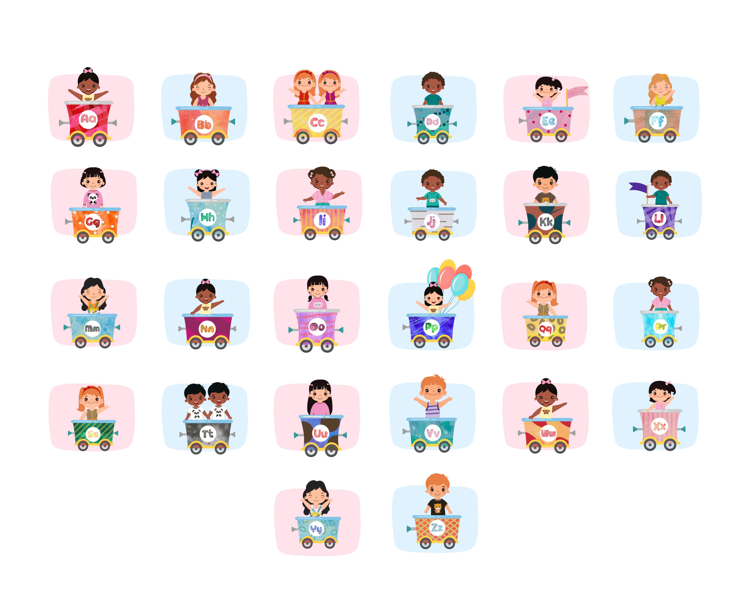 Train Alphabet Clip Art for Scrapbooking WATERCOLOR CLIPART - Etsy