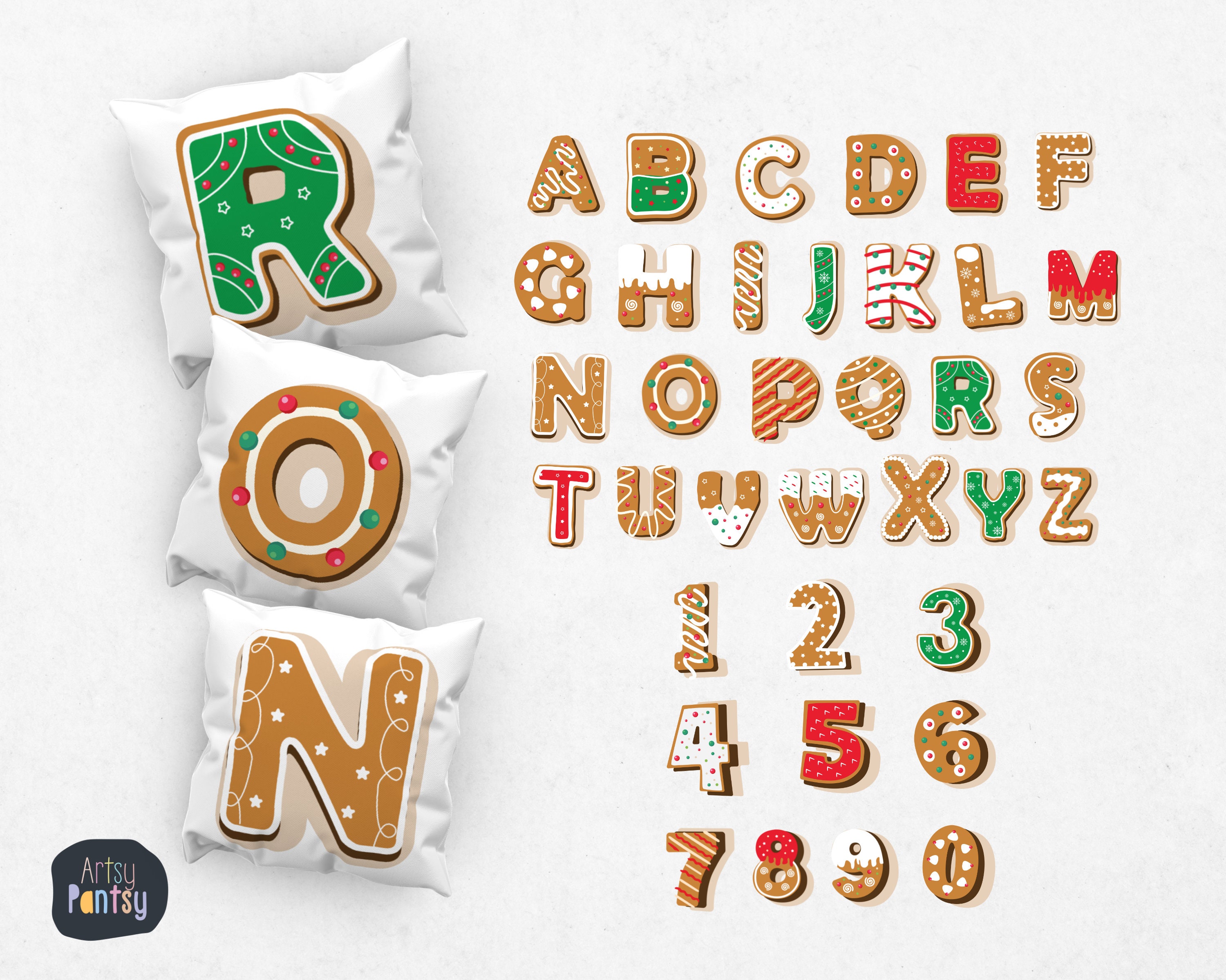 Cookie Alphabet Clipart 36 PNG Cookie Graphics Letters Name - Etsy