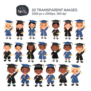 Graduation Kid Clipart,preschool, Students, Diploma, Graduation Gown, Cap, Cute Kids PNG ...
