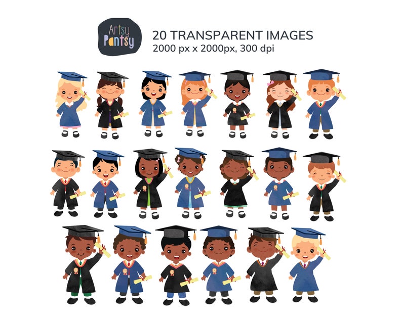 Graduation Kid Clipart,preschool, Students, Diploma, Graduation Gown ...