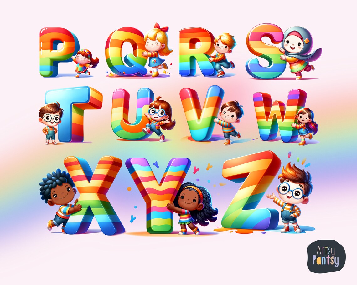 Rainbow Alphabet, Letters Png, Alphabet Png, Instant Download for ...