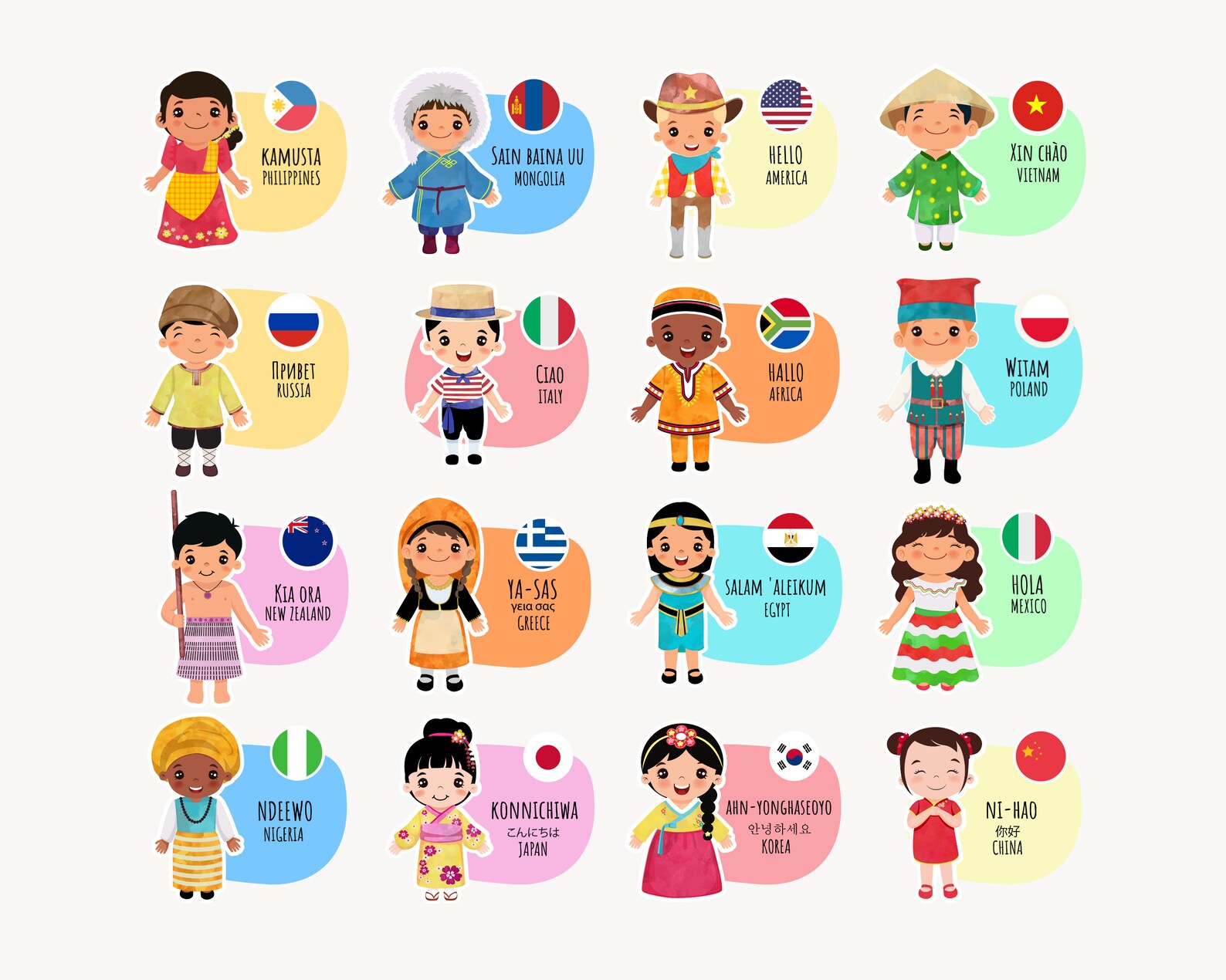 Language of the World Children's Educational Graphics. - Etsy
