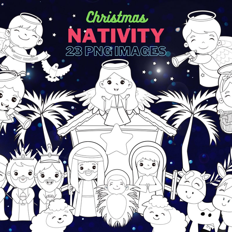 Nativity Line Art - Etsy