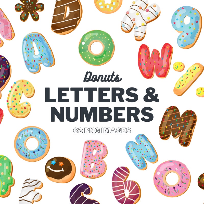 Watercolor Donut Clipart - Etsy