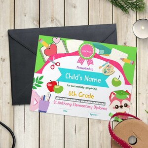 Elementary School Graduation Diploma Certificates Preschool | Etsy