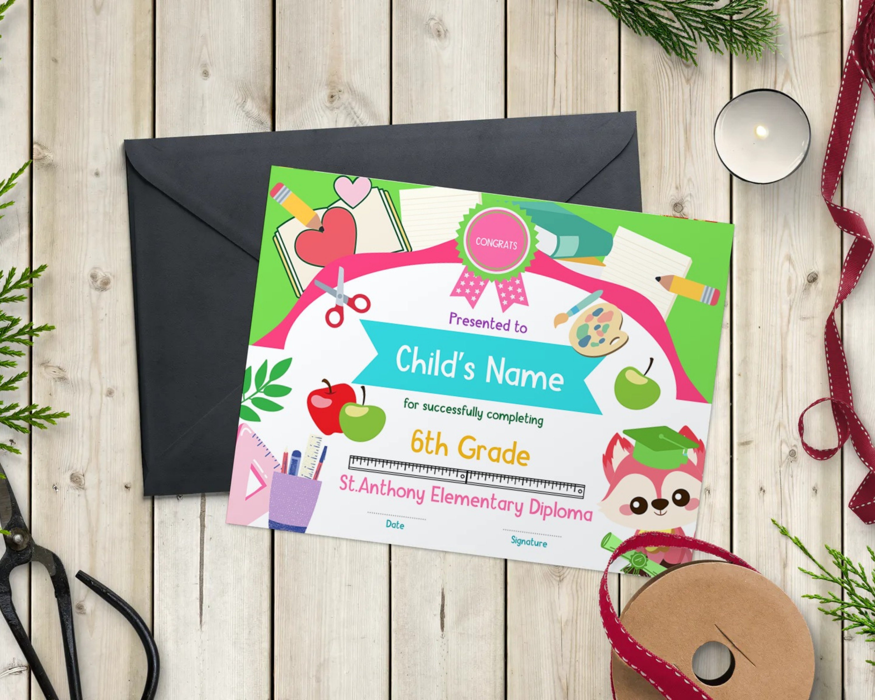 Elementary School Graduation Diploma Certificates Preschool - Etsy