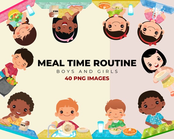 Meal Time Routine Children's Educational Graphics. | Etsy