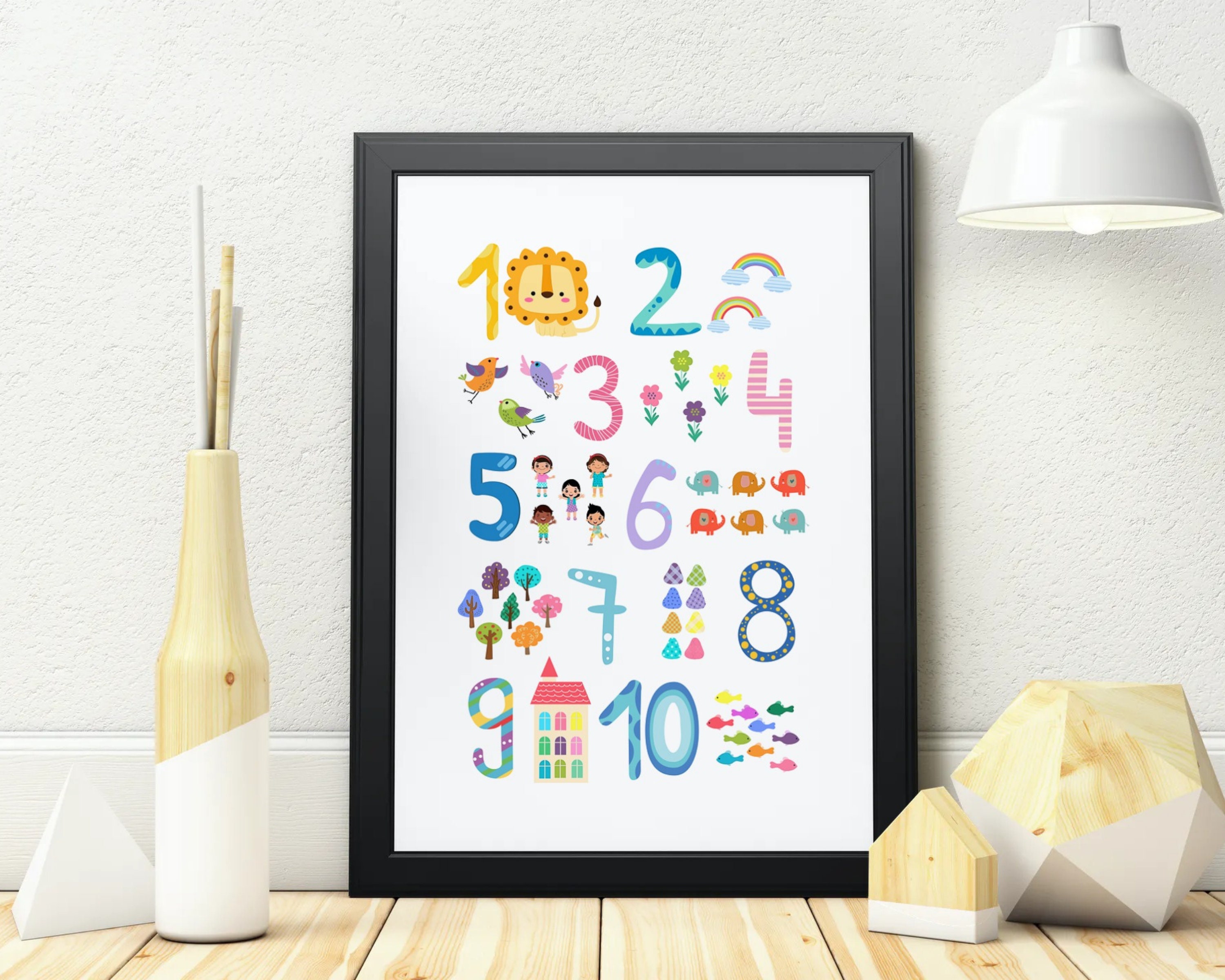 Kids Illustrated Counting Poster Learning Numbers 1-10 - Etsy