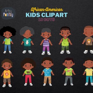 African American Kids Clipart: PNG Images for Commercial Use (digital ...
