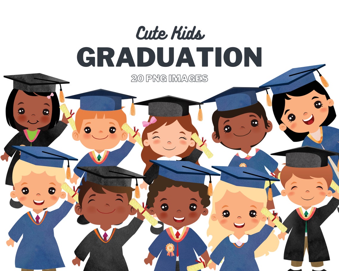 Graduation Kid Clipart,preschool, Students, Diploma, Graduation Gown ...