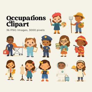 Occupations Cliparts, Kids Career Clipart, Digital PNG for Teachers ...