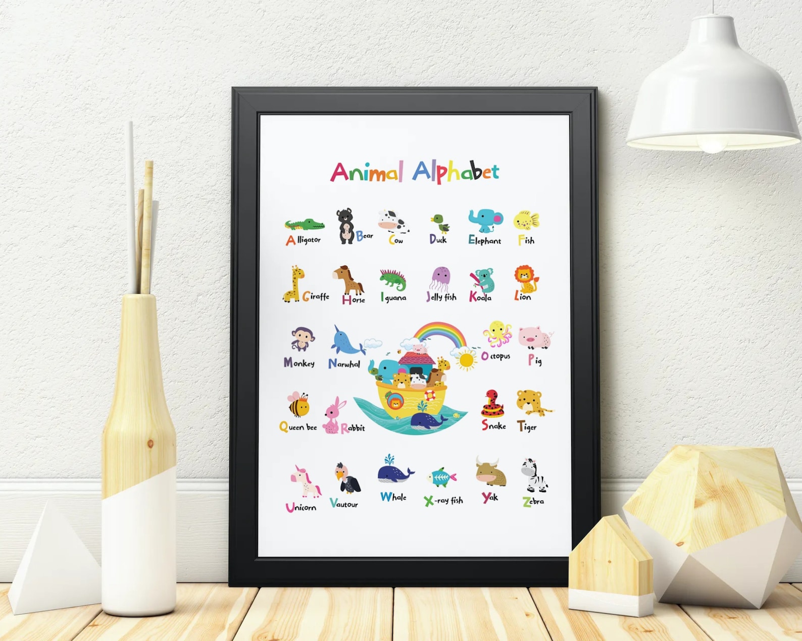 Buy Noah's Ark Alphabet Downloadable Print. Kids Room Decor. Nursery ...
