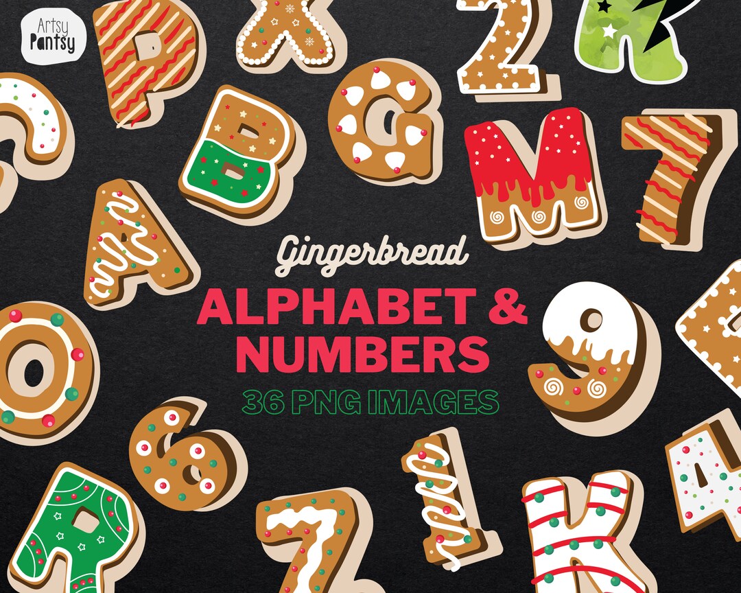 Cookie Alphabet Clipart, 36 PNG Cookie Graphics, Letters Name Clip Art ...