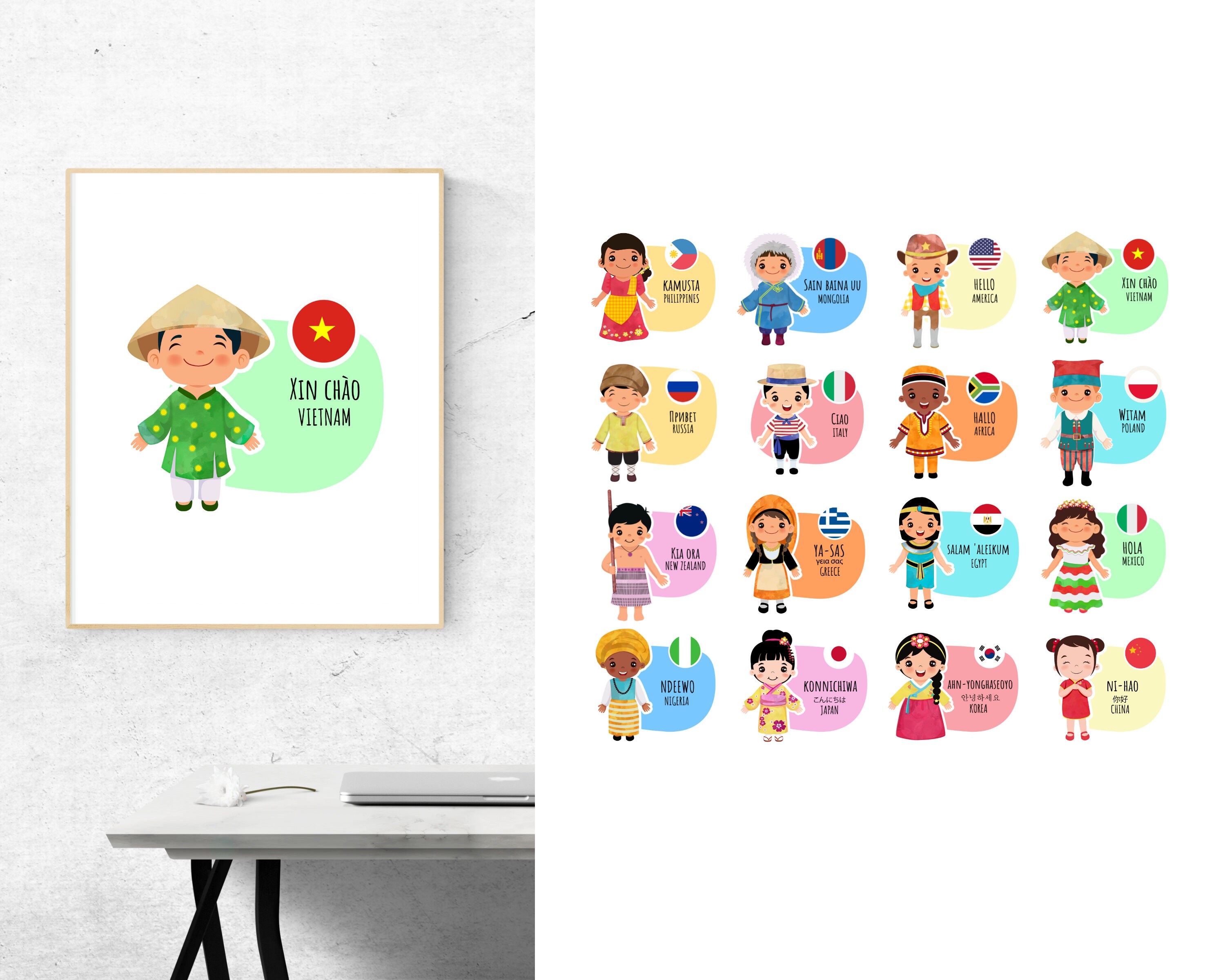World Languages Clipart: Children's Educational Graphics (PNG) - Etsy