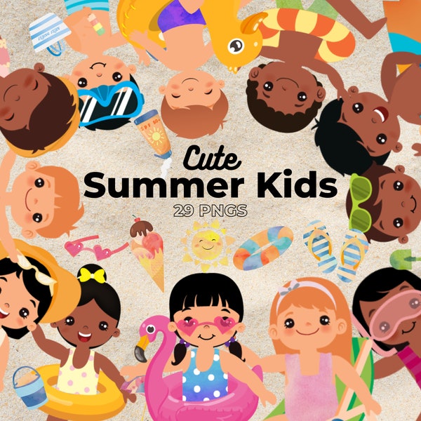 Kids Summer Clipart - Etsy