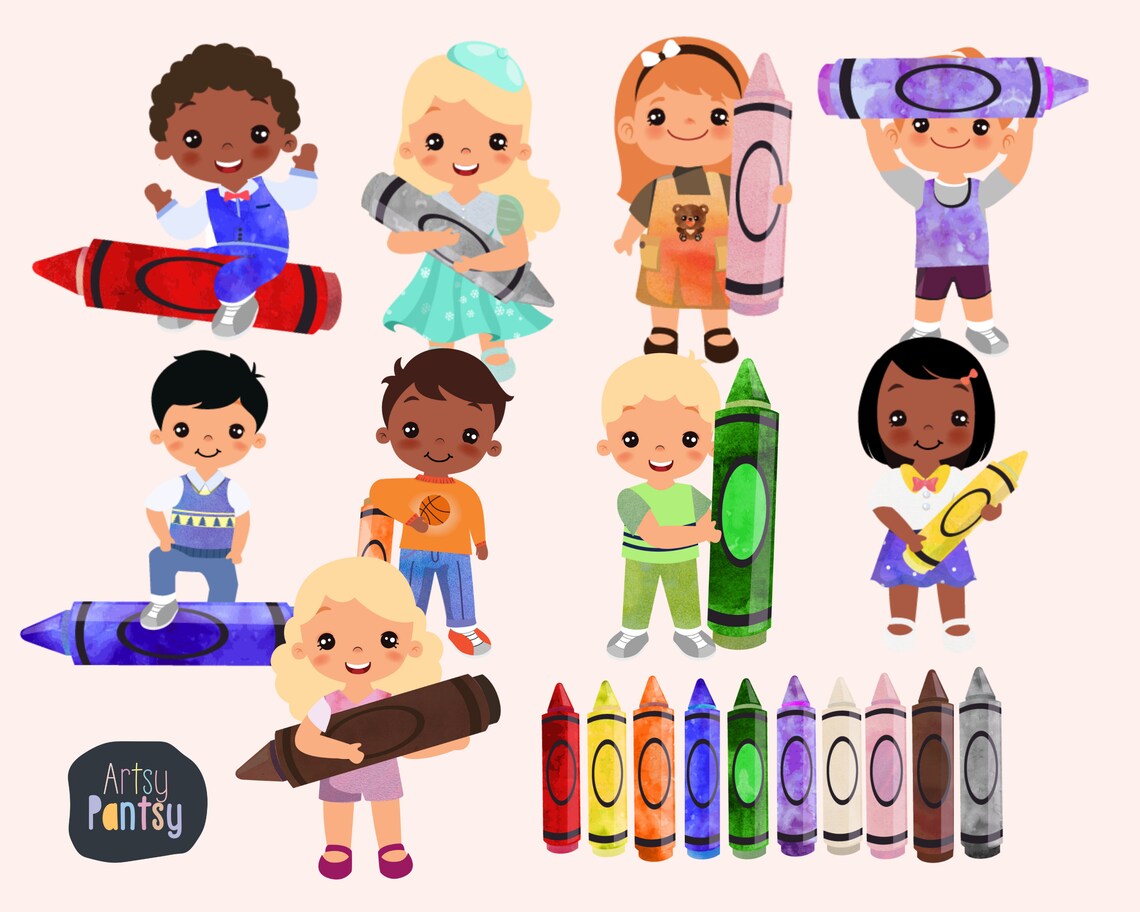 Crayon Crayons Clipart Set Commercial Use Instant Download - Etsy
