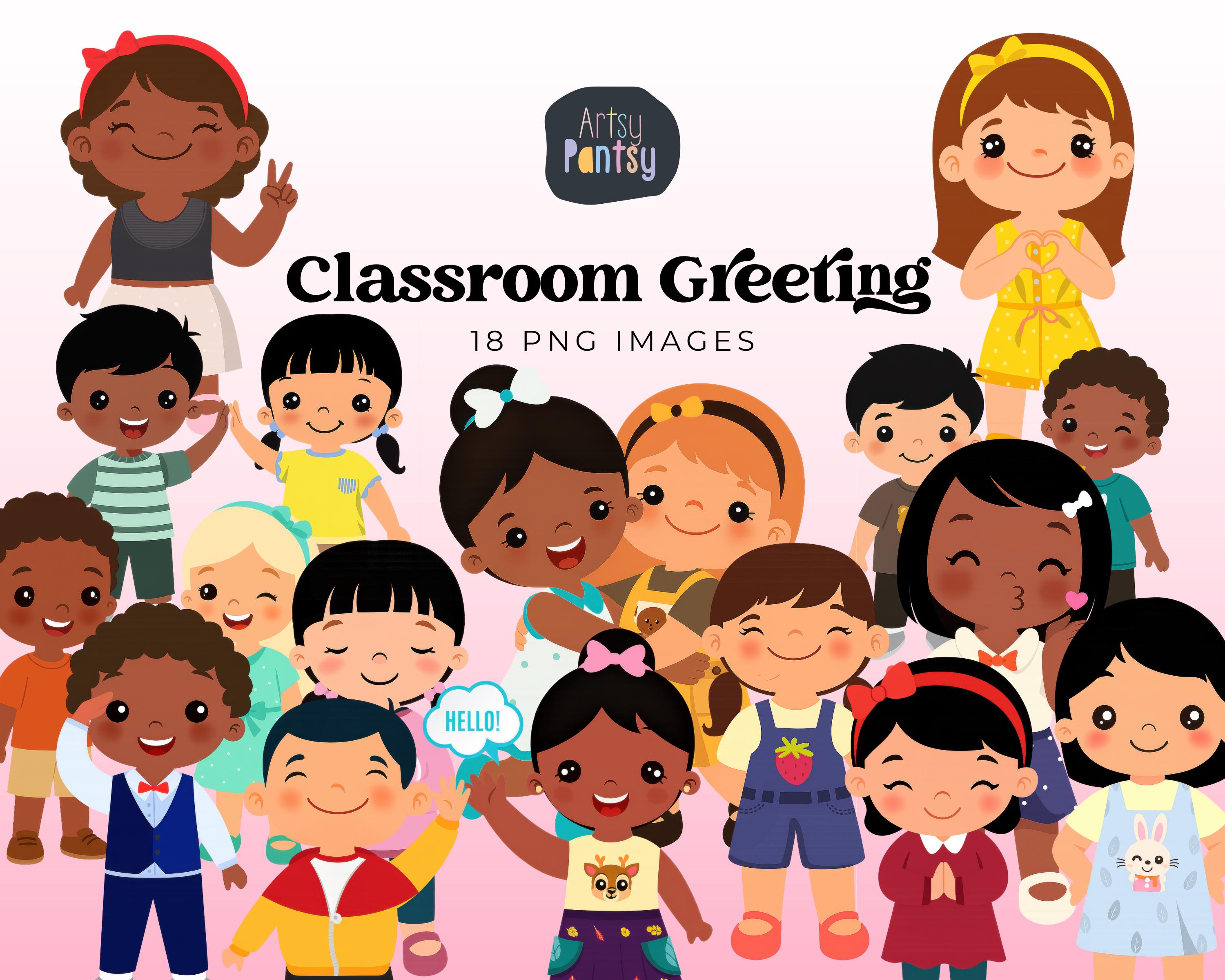 Classroom Kids Clipart, Commercial Use for Teachers: Diverse Bundle for ...