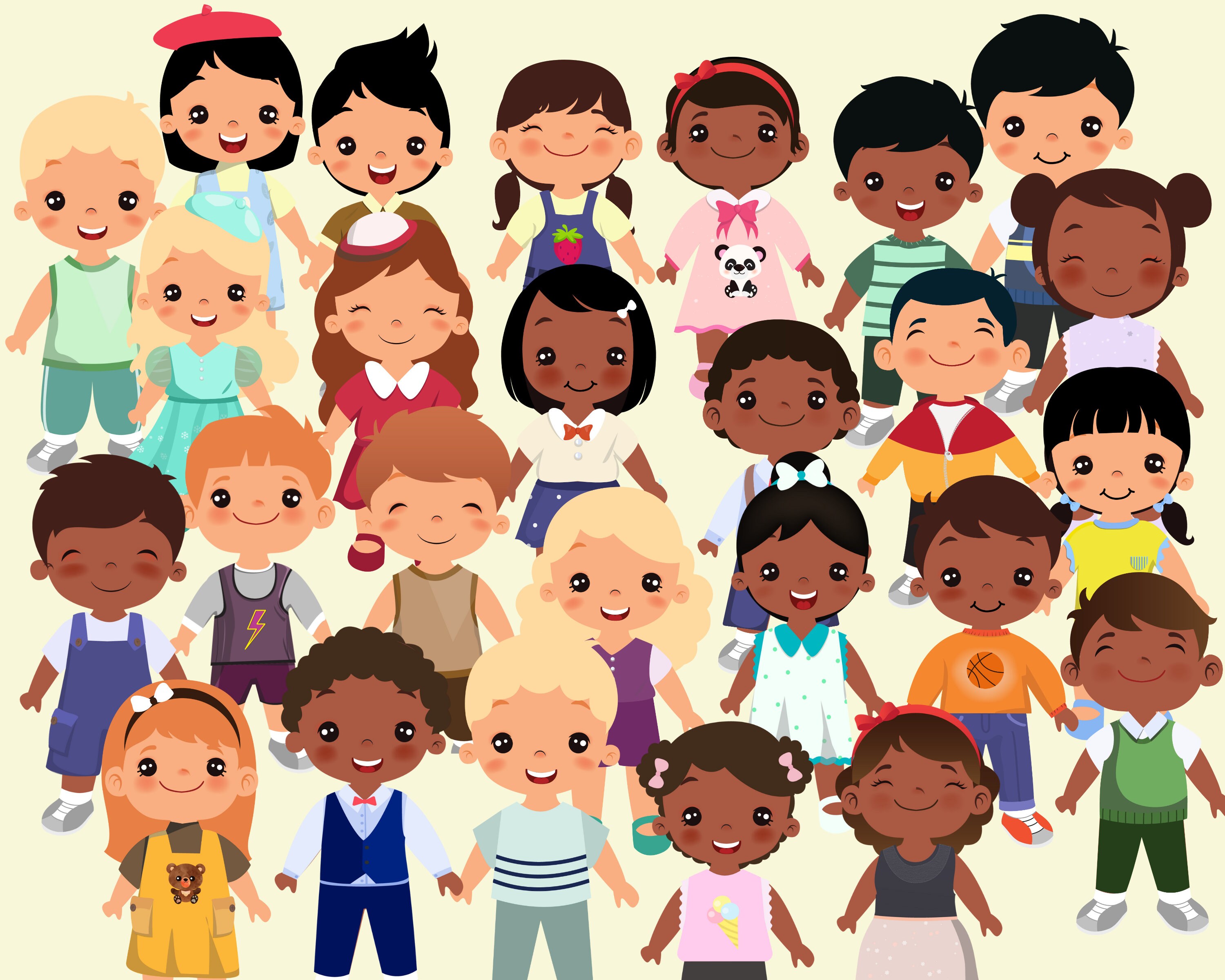 Cute Kids - Children's Educational Graphics. Children Clipart, Happy ...