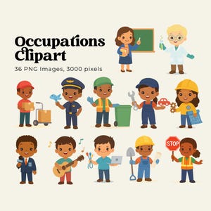 Occupations Cliparts, Kids Career Clipart, Digital PNG for Teachers ...