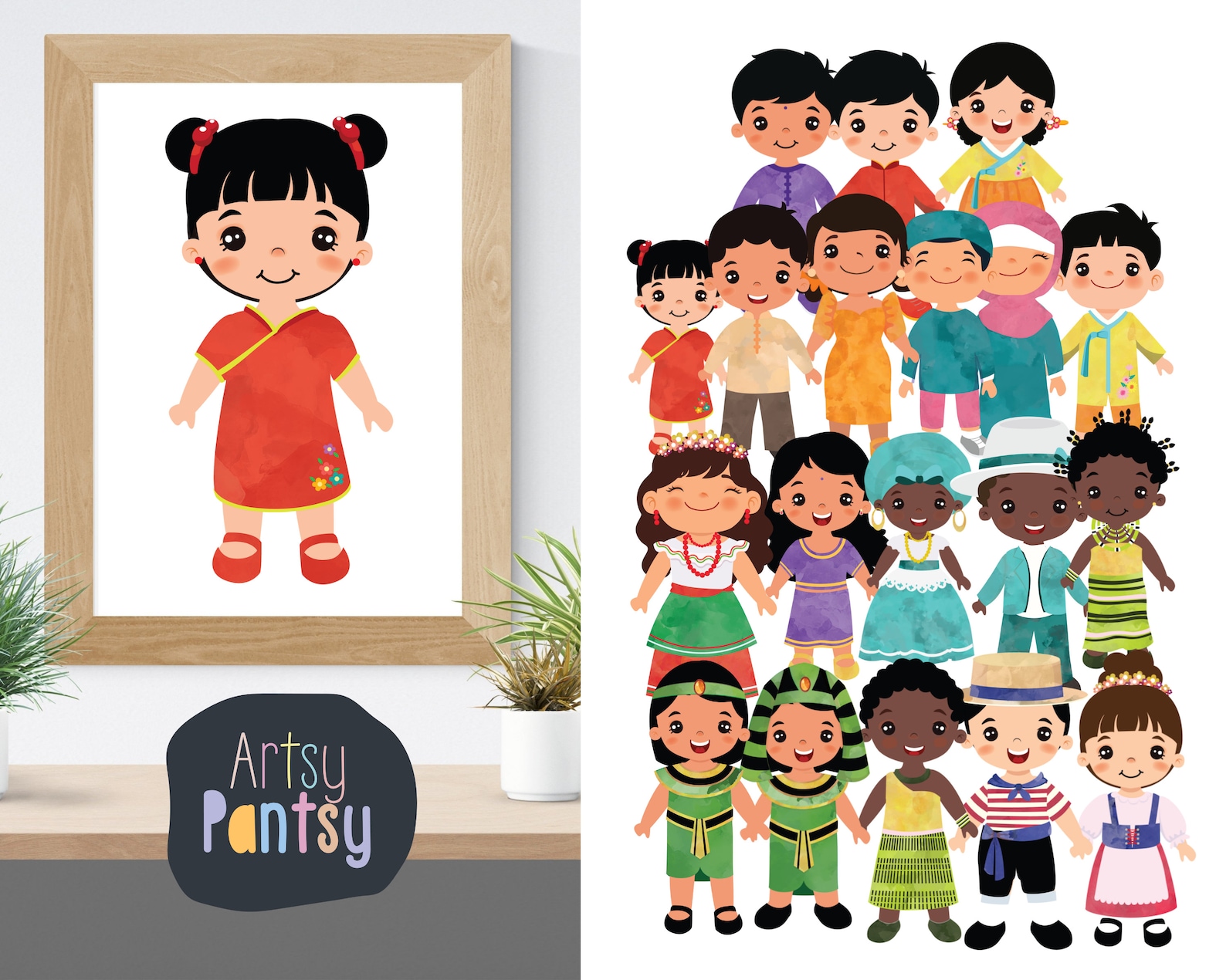 Multi-ethnic Kids Clipart: Commercial Use PNG Images (instant Download ...