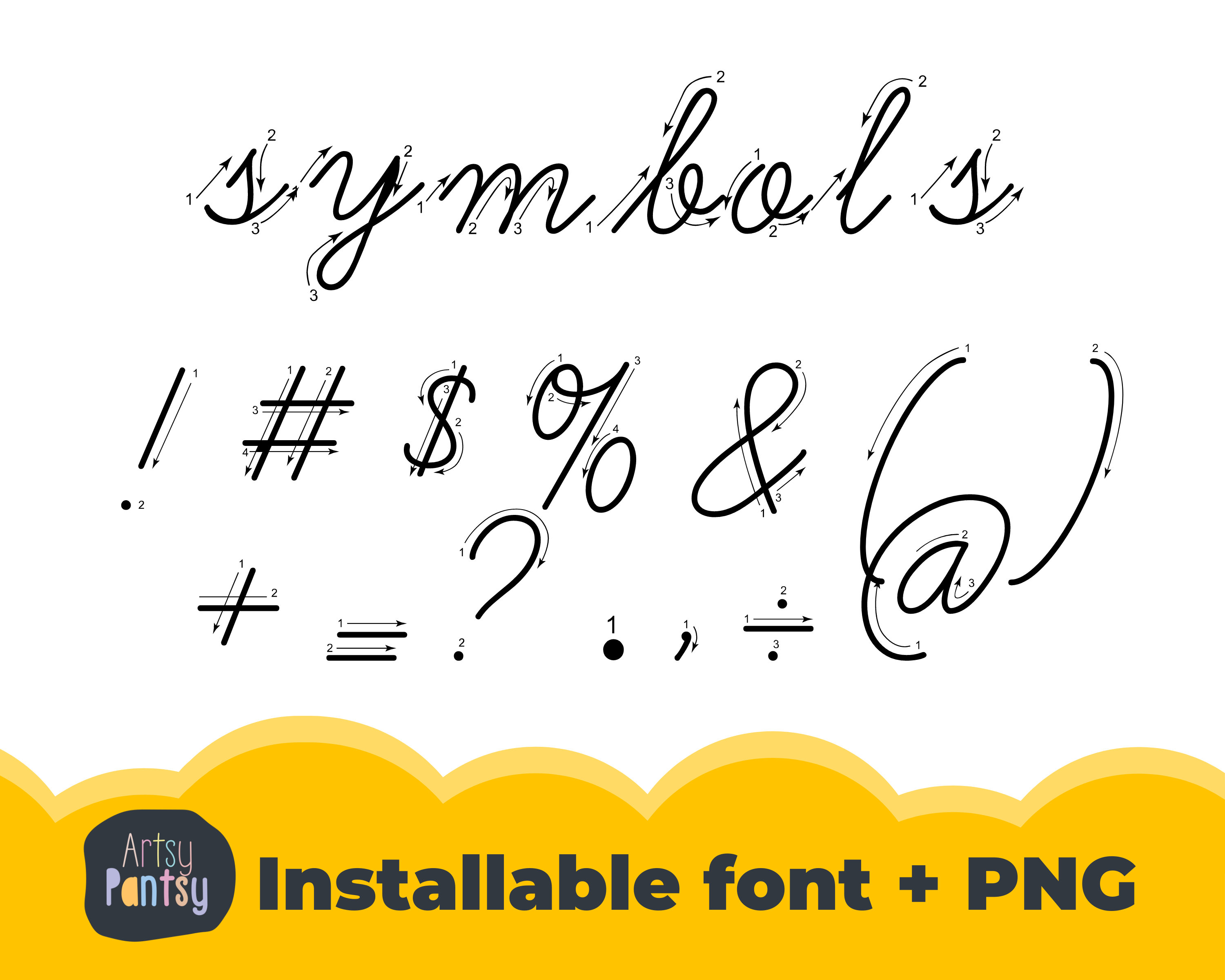 Artsy Alphabet Tracing Font: Letter Formation (TTF & PNG) - Etsy