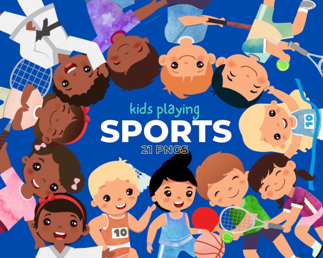 Kids Sports Clipart Bundle: Watercolor Children Playing (PNG Files) - Etsy