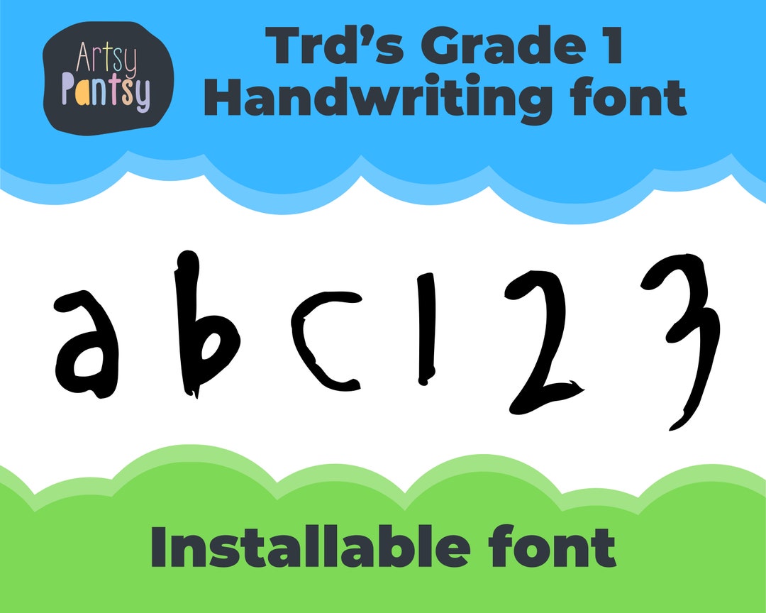 Trd's Handwritten Font: Child's Cursive Script (OTF, TTF) - Etsy