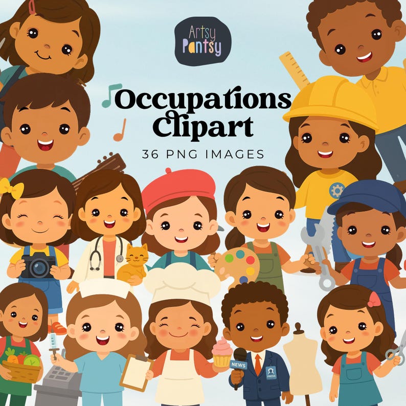 Occupations Cliparts, Kids Career Clipart, Digital PNG for Teachers ...