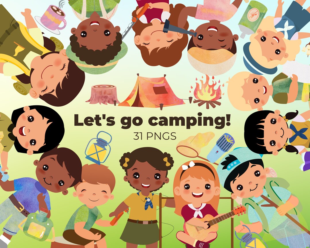 Kids Camping - Children's Educational Graphics. Children Clipart ...